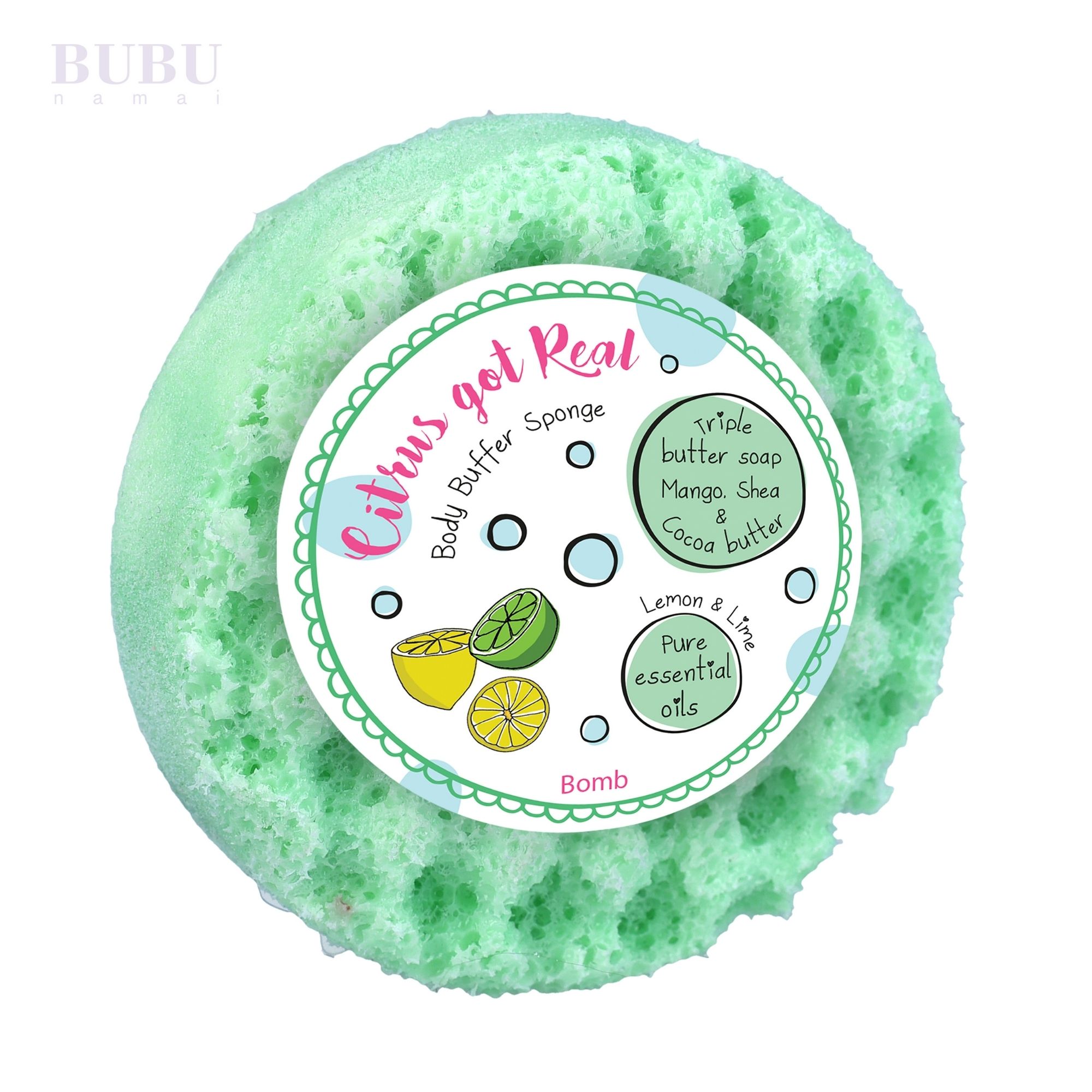 Kūno kempinė prisotinta kūno sviestu „Tikras citrinukas“, 200 g ...