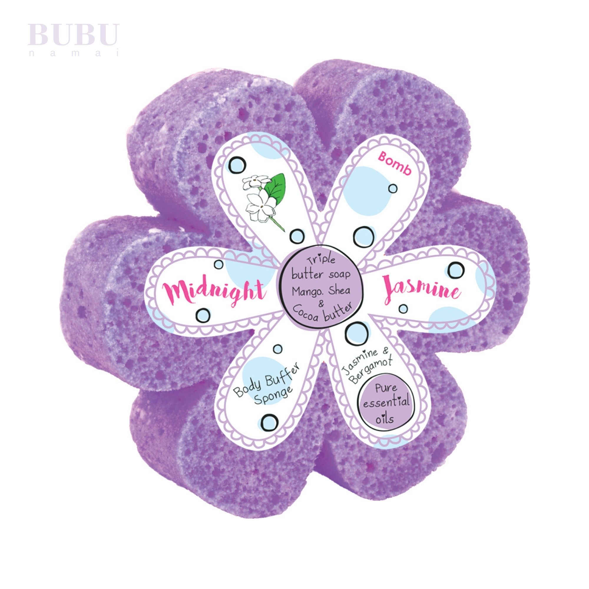 Kūno kempinė ramunė prisotinta kūno sviestu „Vidurnakčio jazminas“, 200 ...